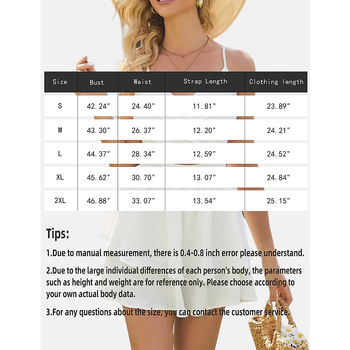 AGERWAY Rompers For Women Summer Romper Dresses For Women Ruffle Romper White Romper Short Romper L