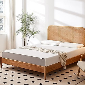 Amazon Basics Memory Foam Plush Mattress, Queen, White/Grey, 80 x 60 x 8 inches