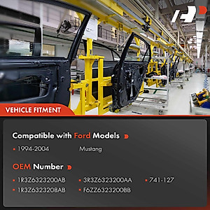 A-Premium Power Window Regulator and Motor Assembly Replacement for Ford Mustang 1994-2004 Front Right Passenger Side