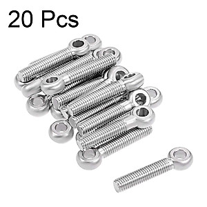 uxcell M10 x 50mm 304 Stainless Steel Machine Shoulder Lift Eye Bolt Rigging 20pcs