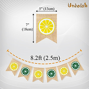 Uniwish Lemon Slices Banner Garland Lemonade Stand Decorations Lemon Theme Bridal Shower Birthday Hanging Bunting Home Outdoor Decor