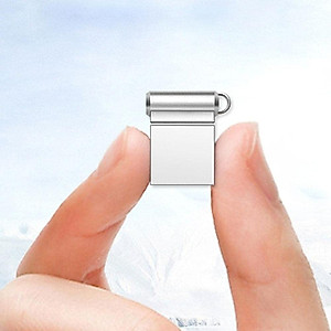 weiyufang Mini USB Flash Drive Portable Memory Stick Metal Pen Drive Small U Disk Key Ring Thumb Drive Low Profile USB Key for Data Storage and Backup (Silver)