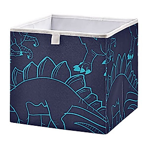 Open Home Storage Bins Foldable Cube Organizers Dino Pattern Closet Storage Bins for stairsteps