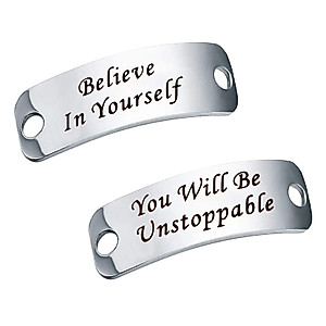BEKECH Runner Shoe Lace Tag Believe in Yourself You Will Be Unstoppable Trainer Tags for Runner Marathon Gift Fitness Gift