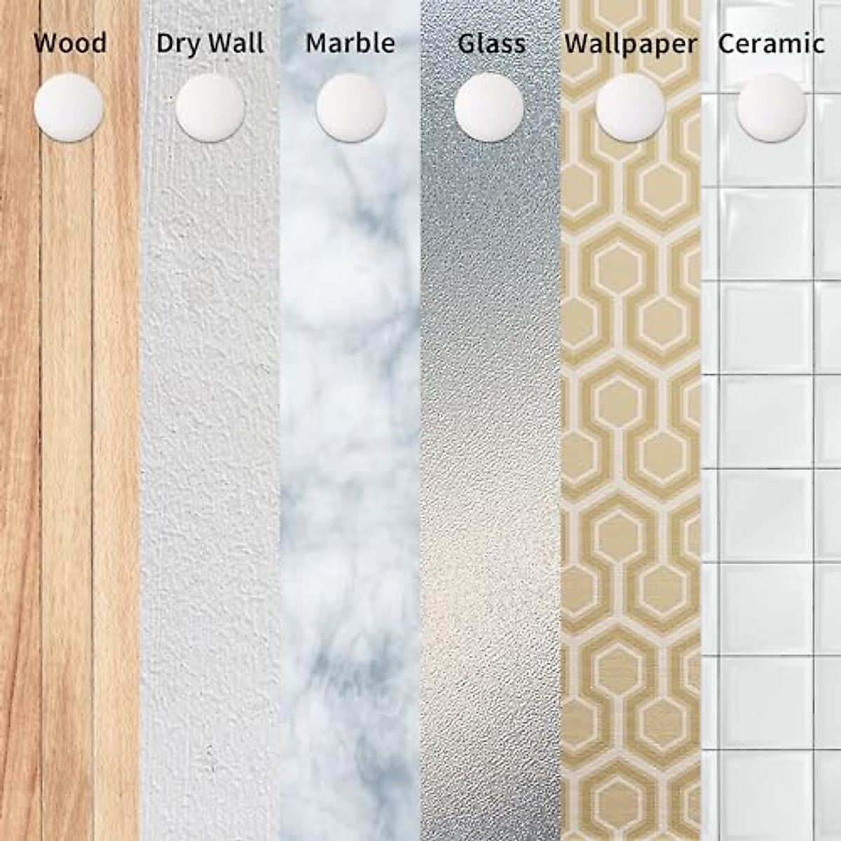 JULBEAR Door Stopper Wall Protector, 12PCS Door Knob Stoppers Wall Protector with Strong Back Adhesive,Quiet, Shock, Absorbent Silicone, Door Handle Bumpers and Protect Wall Surfaces (Round 2 inch)