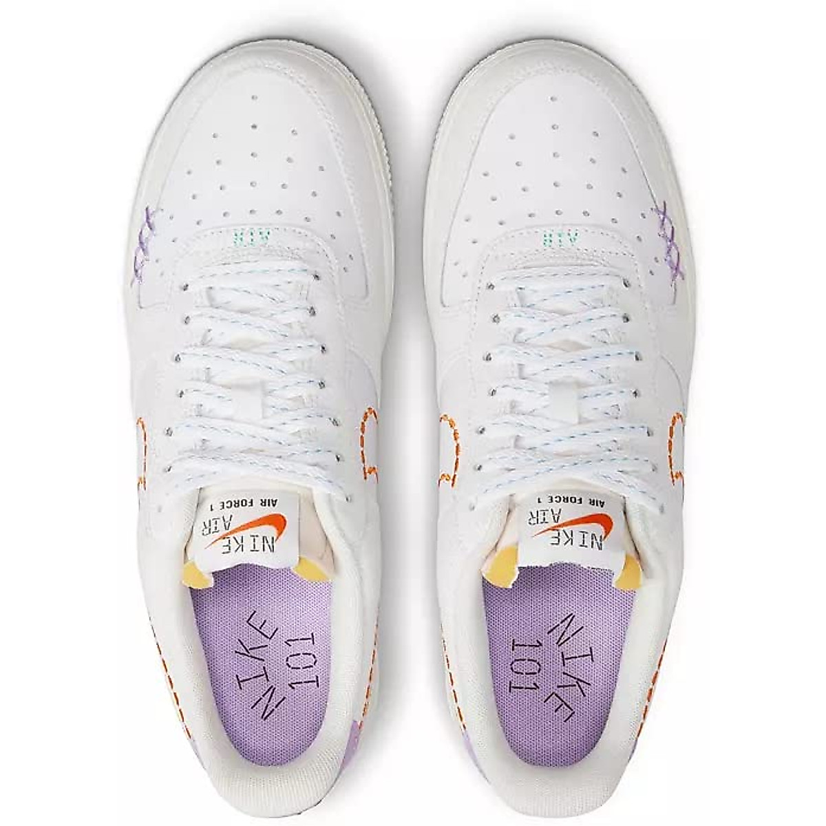 Nike Women's Air Force 1 '07 Shoes, White/Safety Orange Sail Prime, 8