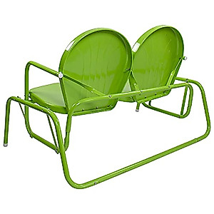 Northlight Outdoor Retro Metal Tulip Double Glider Patio Chair, 48.25", Lime Green