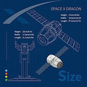 NASA SpaceX Dragon Building Kit for Ages 6+,Unmanned Resupply Spcaecraft Model Kit, Cargo Dragon Creative NASA Building Toys (816 PCS)