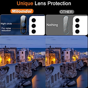 Milomdoi 3 Pack Screen Protector for Samsung Galaxy S23 6.1 Inch with 3 Pack Tempered Glass Camera Lens Protector, Ultra 9H Accessories, Case Friendly, Mounting Frame, 2.5D Curved - HD