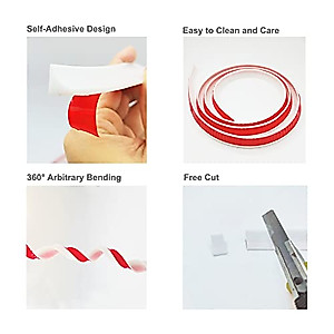 Big Bear House 118-Inch Shower Threshold Dam Barrier, Self-Adhesive Foldable Shower Water Guard, Easy to Separate Dry and Wet