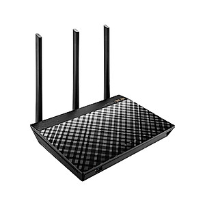ASUS Dual-band 3x3 AC1750 Wifi 4-port Gigabit Router with speeds up to 1750Mbps & AiRadar to strengthens Wireless Connections via High-powered Amplification Beam-forming - 2x USB 2.0 Ports (RT-AC66U)