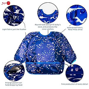 Joyo roy Long Sleeve Bibs For Babies Baby Bibs For Eating Smock Plastic Bibs Baby Bibs Weaning Bib Smock Bibs For Babies Baberos Para Bebe Niño Baby Smock For Eating Baby Apron For Eating