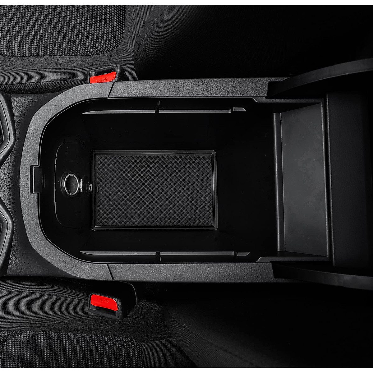 JDMCAR Liner Accessories Compatible with Toyota RAV4 2019-2024 2025 and 2021-2025 RAV-4 Prime, Custom Fit Cup Holder, Center Console, and Door Pockets Inserts Kit (Black Trim) - 15 PC Set