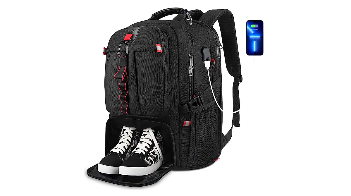 YOREPEK Gym Backpack with Shoe Compartment & USB Port