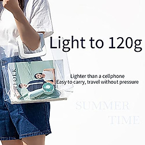 NO Mini Handheld Fan, USB Desk Small Personal Portable Stroller Fan with 4800mAh Rechargeable Battery, Cute Pocket Design Electric Fan 8-25H Working Hours for Travel Office Outdoor Summer Gift(PINK)