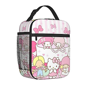 Cute Anime Lunch Bag for Girls and Women Kawaii Insulated Lunch Tote Bag for Adult Outdoor Travel Work