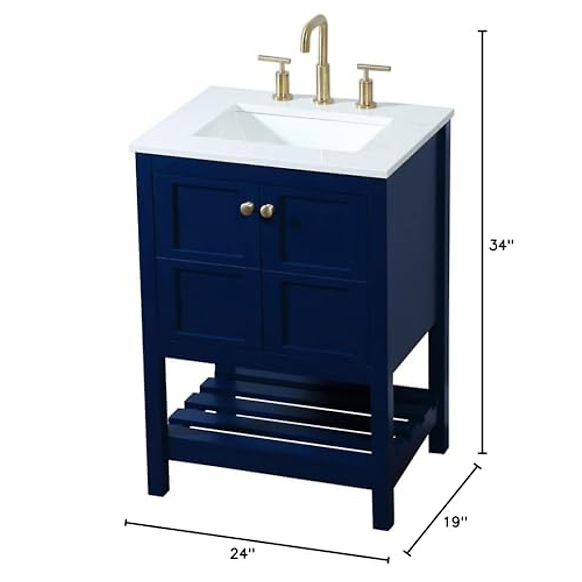 Elegant Kitchen and Bath 24 inch Single Bathroom Vanity Cabinet - Blue