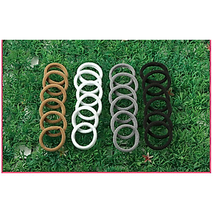 XIMA 60pcs Nylon Elastic Hair Ties Hair Ties Bands Rope No Crease Elastic Fabric Large Stretch Ponytail Holders (60pcs-Black(HT007-20))