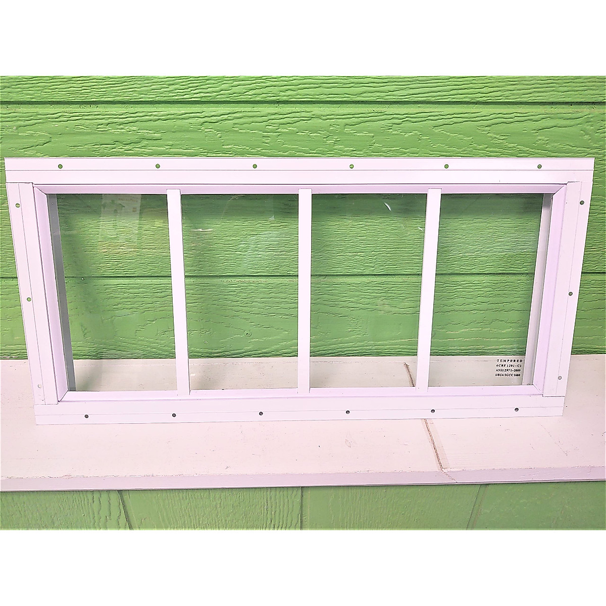 10x29 White Transom Shed Window, Tempered Glass, Great for Outdoor Sheds, Playhouses, Garages, and Barns!…