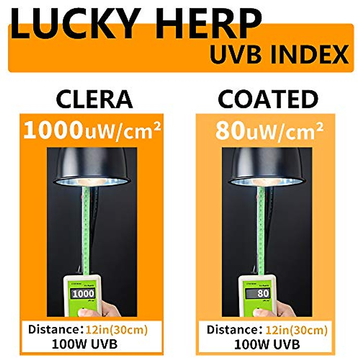 LUCKY HERP 100 Watt UVA+UVB Full Spectrum Vapor Heat Lamp Bulb, High Intensity Self-Ballasted Heat Basking Lamp/Bulb/Light for Reptile and Amphibian, Sun Lamp for Bearded Dragon Lizard Turtle(Clear)