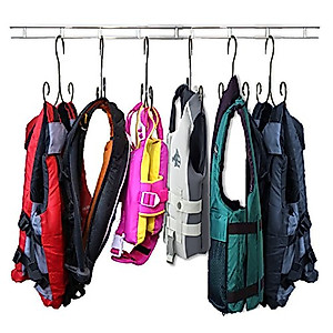 Non-Slip Cascading Hanger - Curly Hanger for Tank Tops, Sports Bra, Yoga Tops, Lingerie, Swimsuits by Boottique (Black- Set of 5)