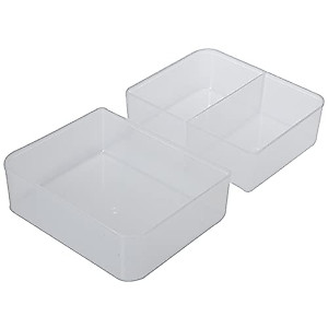 LocknLock Easy Essentials On The Go Meal Prep Lunch Box, Airtight Containers with Lid, BPA Free, Rectangle (3 Section) -27 oz, Clear