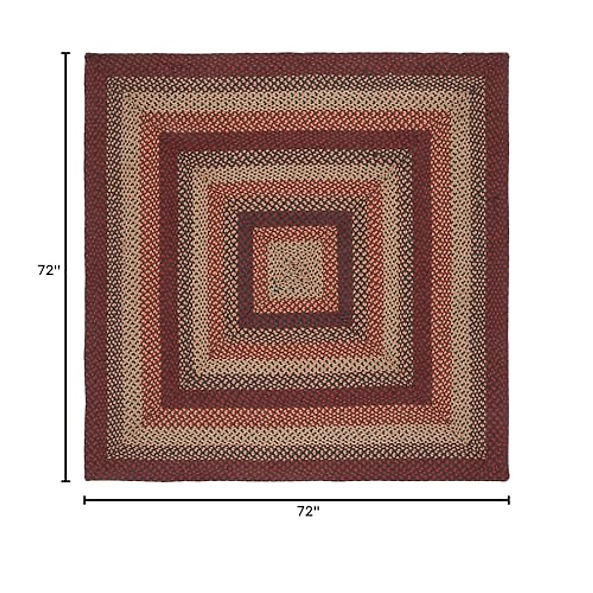 SAFAVIEH Braided Collection 6' Square Brown/Rust BRD651Z Flatweave Reversible Cotton Living Room Dining Bedroom Area Rug
