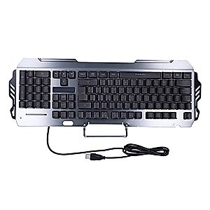 ciciglow Mechanical Gaming Keyboard, 104 Keys Aluminum Alloy Panel USB Wired Keyboard with RGB Backlit Hand Rest for Computer Laptop, 2 Colors Injection Colorful Light LED Control