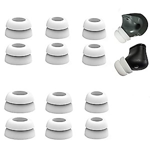 Luckvan Double Flange Earbuds Tips for Beats Studio Buds/Beats Fit Pro Ear Tips Replacement for Powerbeats Pro Beats Flex Beats Earbuds Anti-Slip 6 Pairs LMS White
