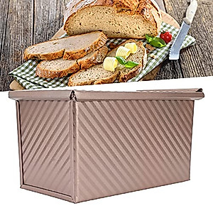 Loaf Pan,DEWIN Loaf Pan with Lid for Baking Bread Nonstick Corrugated Steel Bakeware Mould for Oven Kitchen