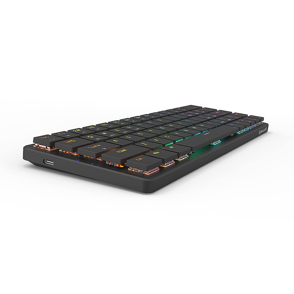 Redragon K624 Pro Mechanical Gaming Keyboard RGB LED Backlit 63 Key Wired/Wireless 2.4G and Bluetooth Low Profile with Anti-Dust Blue Switches (Black)