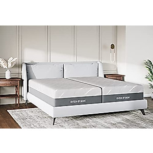 Sven & Son Split California King Mattress, Bed in A Box, 12" Luxury Cool Gel Memory Foam, Pressure Relief & Support, 10" Year Warranty, Designed in USA (Split Cal King, Mattress Only 12" Medium)