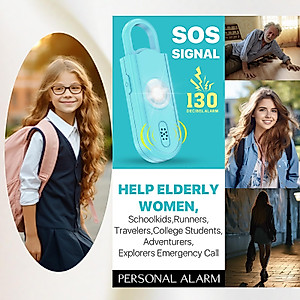 Personal Safety Alarm for Women Girls, 130dB Loud Siren with Key Chain, SOS Strobe Light, Flashlight Help Kids, Elders, Students Emergency Call, Back to School Gift Idea for Self Defense Devices