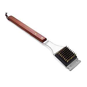 New Star Foodservice 59007 Stainless Steel Barbecue Tool Set with Solid Hard Wood Handles, Set of 4