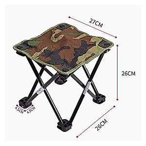 TRENTSNOOK Exquisite Camping Stool Folding Stool Camping Hiking Beach Portable Fishing Chair Camouflage Light Leisure Fishing Tool (Color : Army Green)