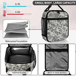 TILYTADLY School Backpack For Boys - Camouflage Boys Backpack For Kids Teens Elementary Middle School - 4pcs Camo Boys Backpack With Lunch Box And Pencil Case，18″ Bookbag With Usb Charging Port