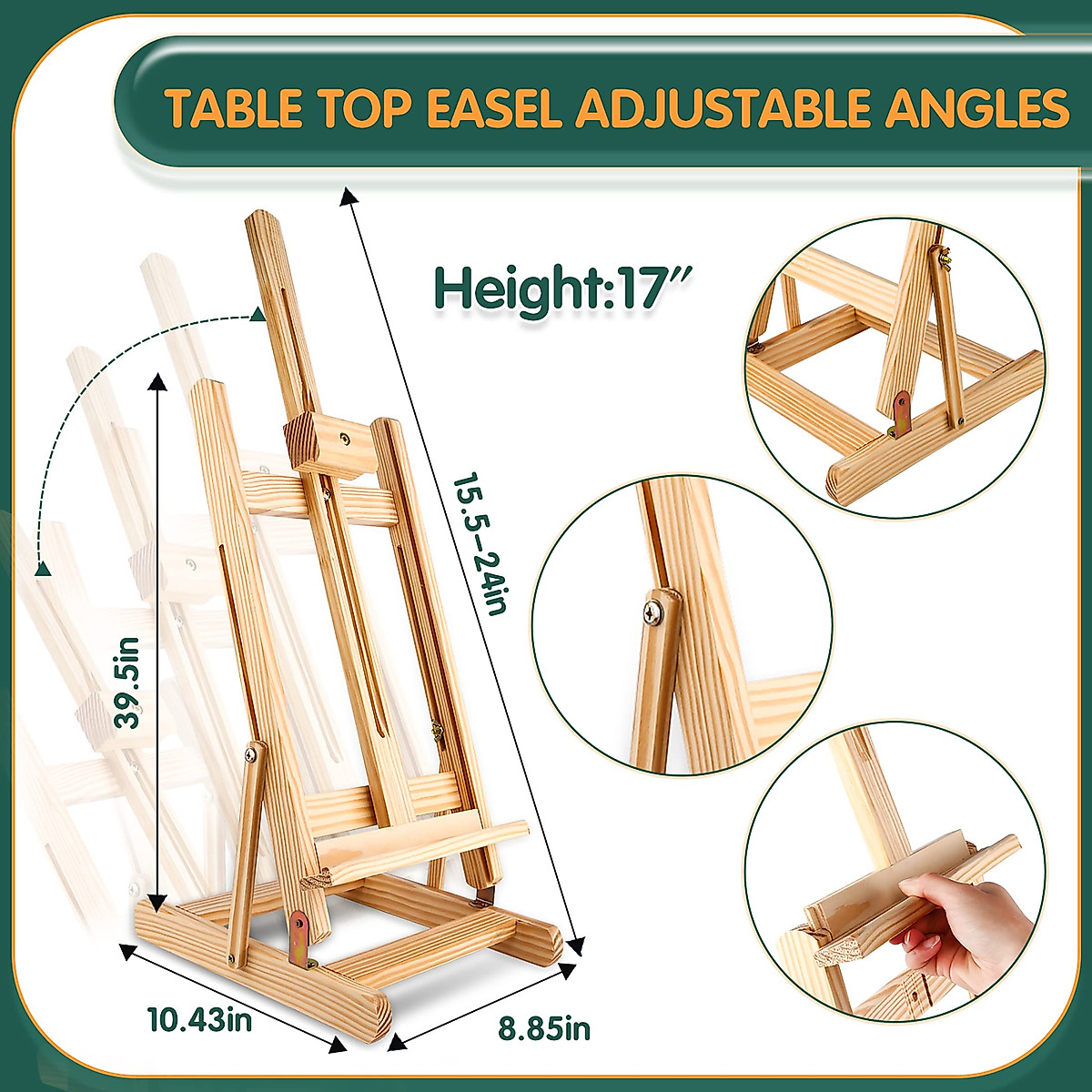 ESRICH Acrylic Paint Set,64PCS Painting Supplies with Wooden Easel,Paint Brushes,36Colors Acrylic Paint, Canvases,Palette,Paint Knives Etc,Painting Kit for Adults,Students,Hobbyists,Beginners