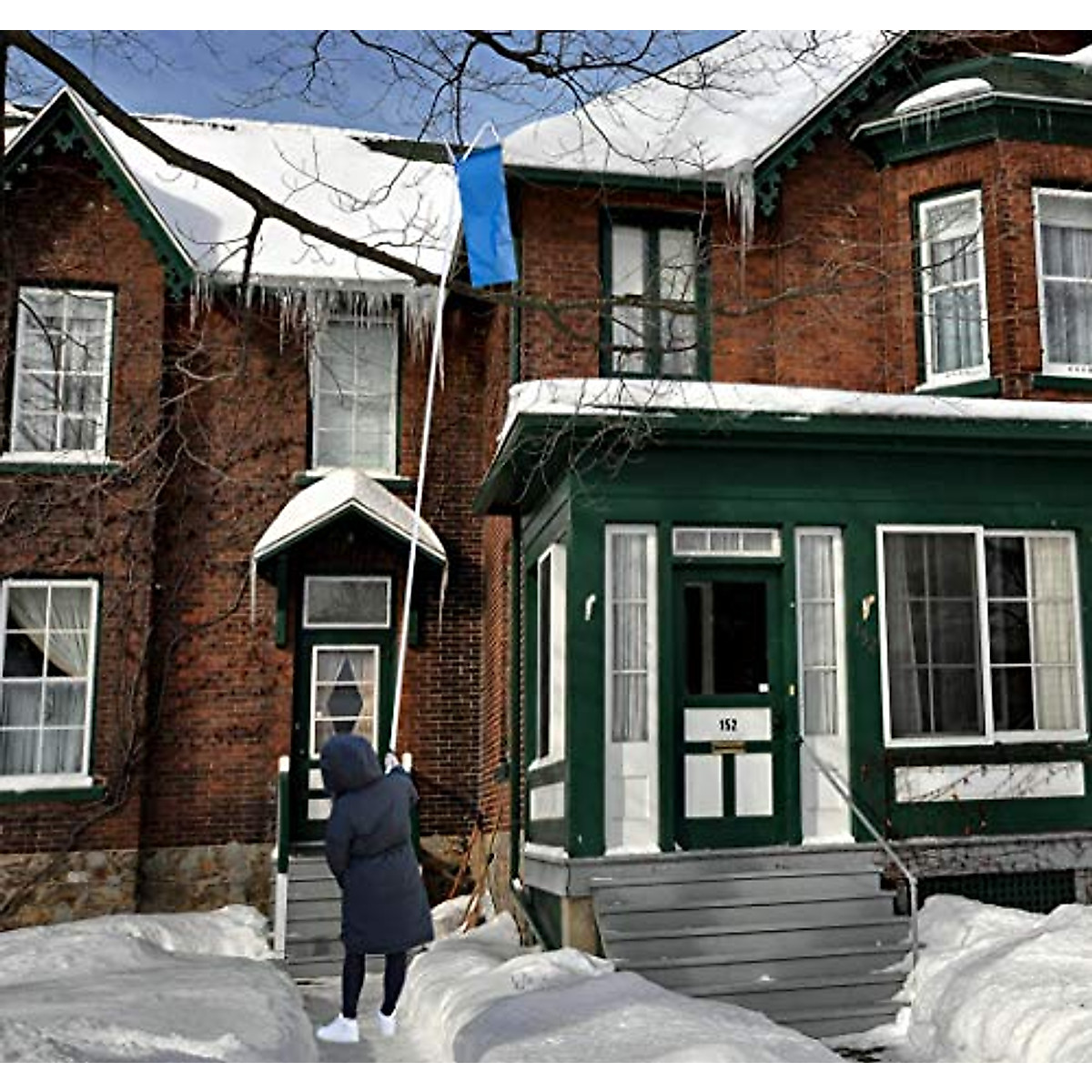 Rooftop Rake Snow Remover, Extendable, Lightweight, Aluminum Handle Extends Up to 21 Feet