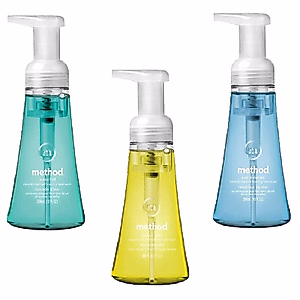 Method Hand Foaming Soap Trio, Sea Minerals, Waterfall, Lemon Mint,10 oz., 3 Count (Variety Pack)