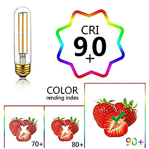 Adshen-US Dimmable E26 Edison Bulb 6W Tubular T10 led Bulb,Equal 60 watt Light Bulb,Daylight White 4000K,Edison Filament Light Bulbs for Pendant,Chandeliers,Wall scones, 4-Pack …