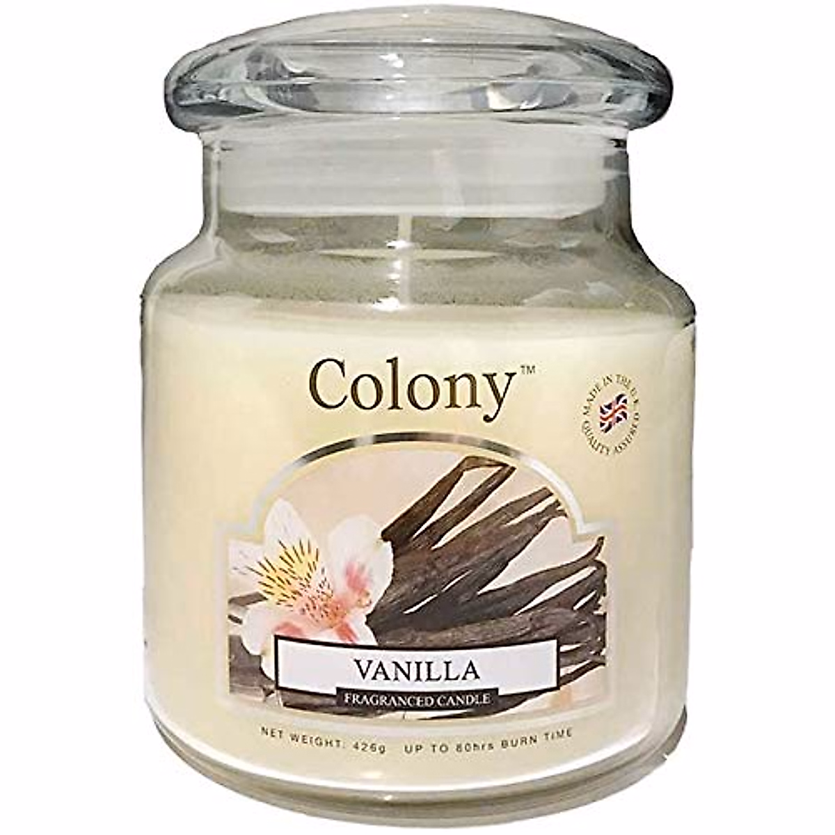 Wax Lyrical - Colony Collection - Vanilla Scented Classic Glass Jar Candles (Burns Up to 80 Hours) - Made in England