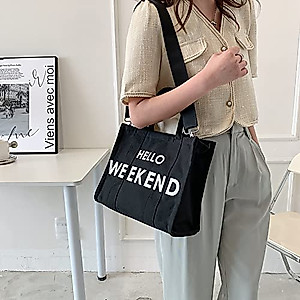 Large Capacity Canvas Women Shoulder Bag Letter Printed Totes Crossbody Bags