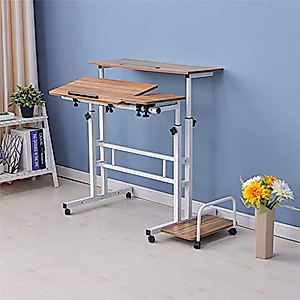 MJWDP 4 in 1 Adjustable Laptop Desk Multifunctional Computer Desk Table 2-Layer Study Desk PC Laptop Table Desk Stand with Mouse Pad (Color : E)