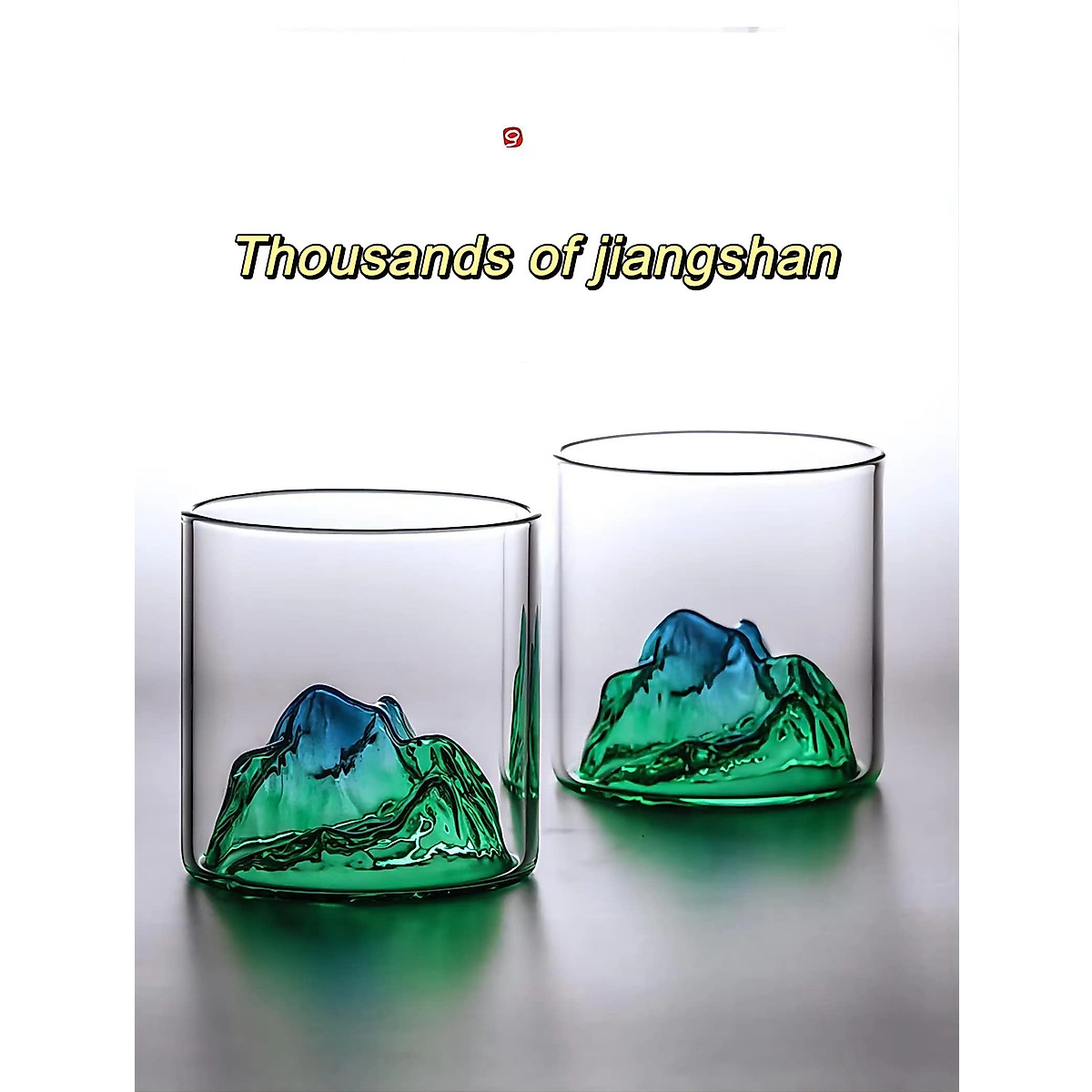 Mt. Fuji Rock Glass, Tumbler Glass, Set of 2, Chiri's Eyama Glass, Whiskey Glass, Beer Glass, Wedding, Father's Day, Mother's Day, Overseas Gift, Paulownia Box