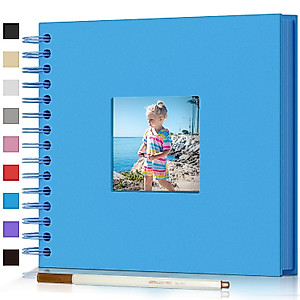 Popotop Scrapbook Photo Album,8x8in DIY Hardcover Kraft Photo Album with Display Picture Window,Personalized Blank Memory Book for Family, Wedding,Guest Book,Anniversary,80Pages/40Sheet