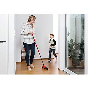 Vileda 158735 Super Classic Broom with Triangular Handle and Super Duster Classic Sweeping Set Broom Set – Red, 16 x 49 cm