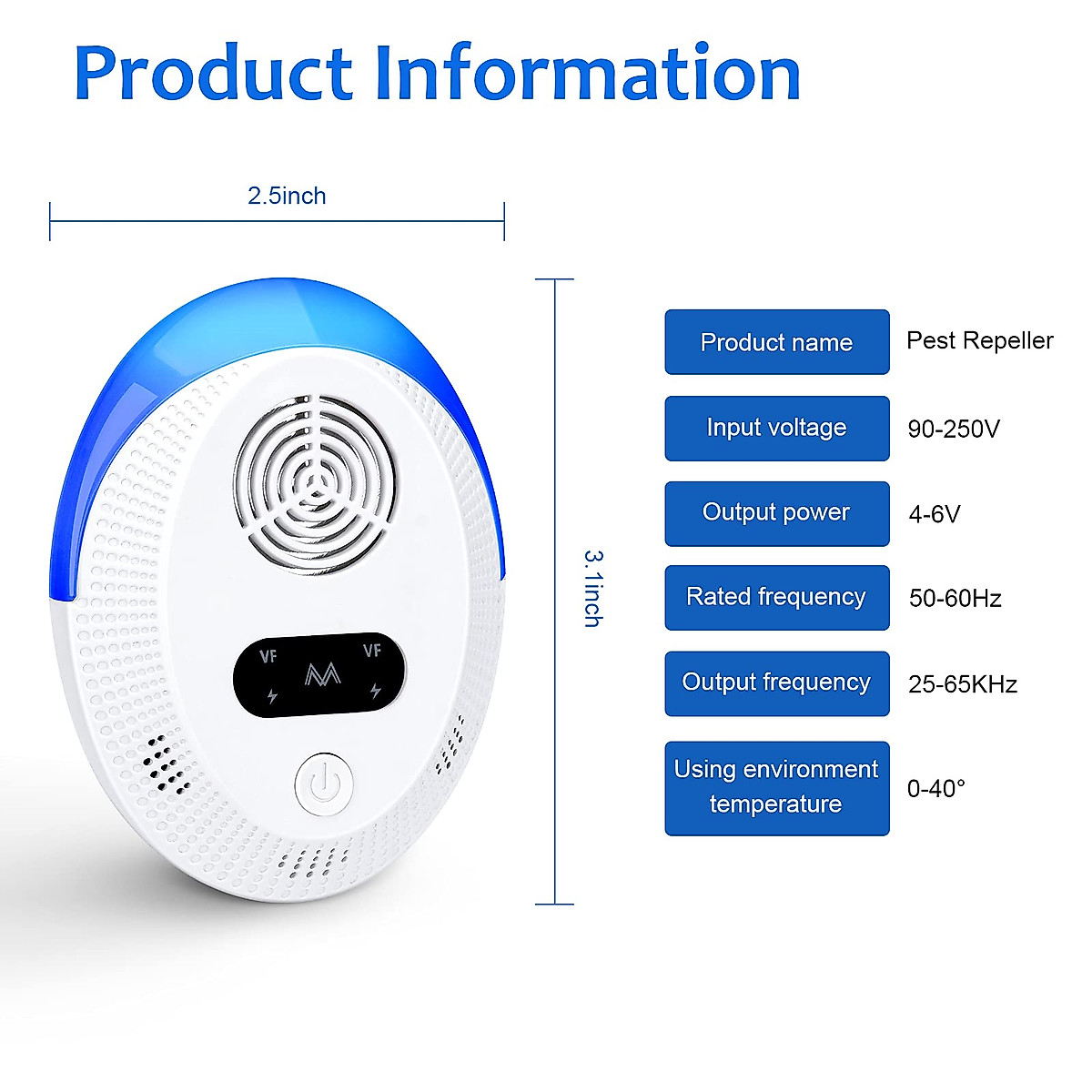 2024 Upgraded Version Ultrasonic Pest Repeller, Mouse Repellent Indoor, Pest Control, Pest Repellent for Home,Kitchen, Office, Warehouse, Hotel 6 Packs
