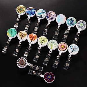 16 Pack Badge Reels Retractable for Nurses ID Badge Holder with Clip Retractable Badge Clip Retractable Badge Holders Nurse Badge Reel