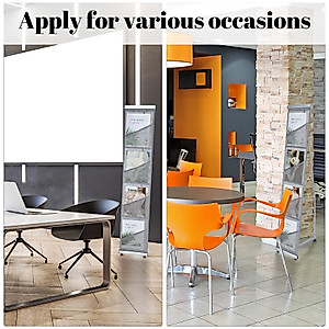 Outus 1 Pcs Mesh Literature Brochure Holder with 8 Pocket Portable Magazine Display Roll Up Magazine Rack Lightweight Floor Standing Catalog Office Brochure Display Stand for Business Trade Shows