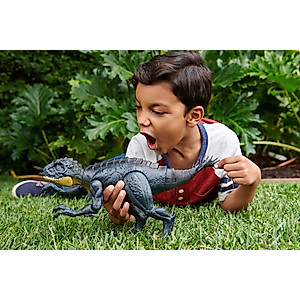 Mattel Jurassic World Toys Slash ‘N Battle Scorpios Rex Action & Sound Dinosaur Figure Camp Cretaceous with Movable Joints, Slashing & Tail Whip Motions & Roar Sound, Kids Gift Ages 4 Years & Up